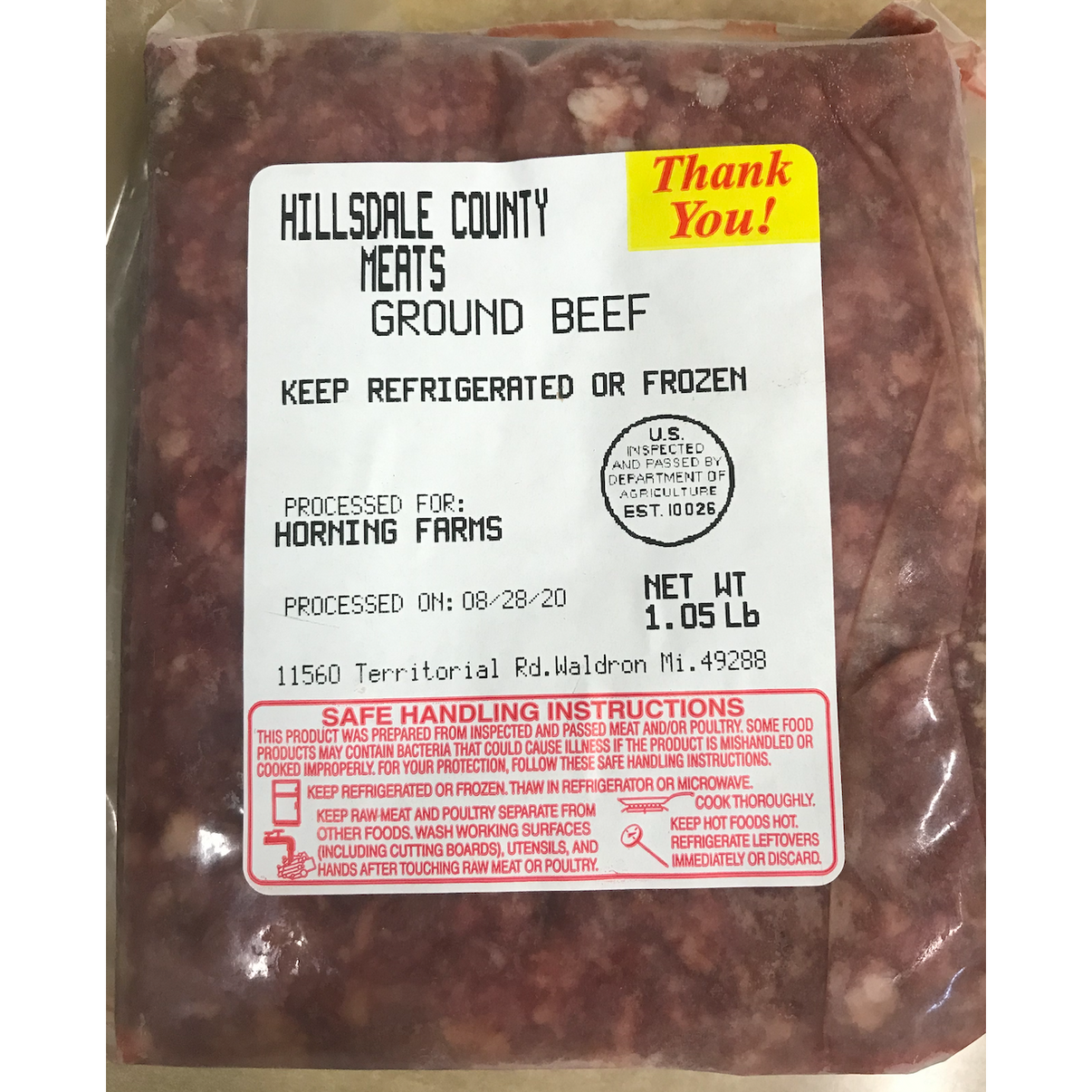 Ground Beef - One Pound | Horning's Farm Shop